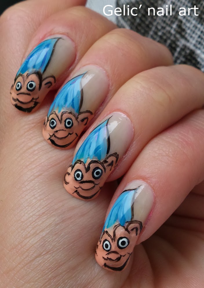 Gelic' nail art: 31DC2013 Day 29; Troll doll nail art