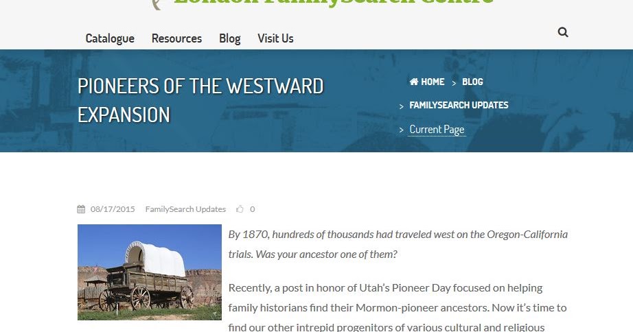 Budding Genealogists: Website: Pioneers of the Westward Expansion