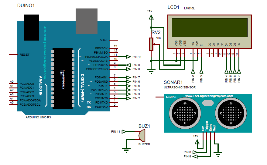 Koneksi Arduino UNO dengan LCD