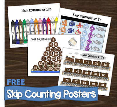 FREE Skip Counting Posters 2s-10s