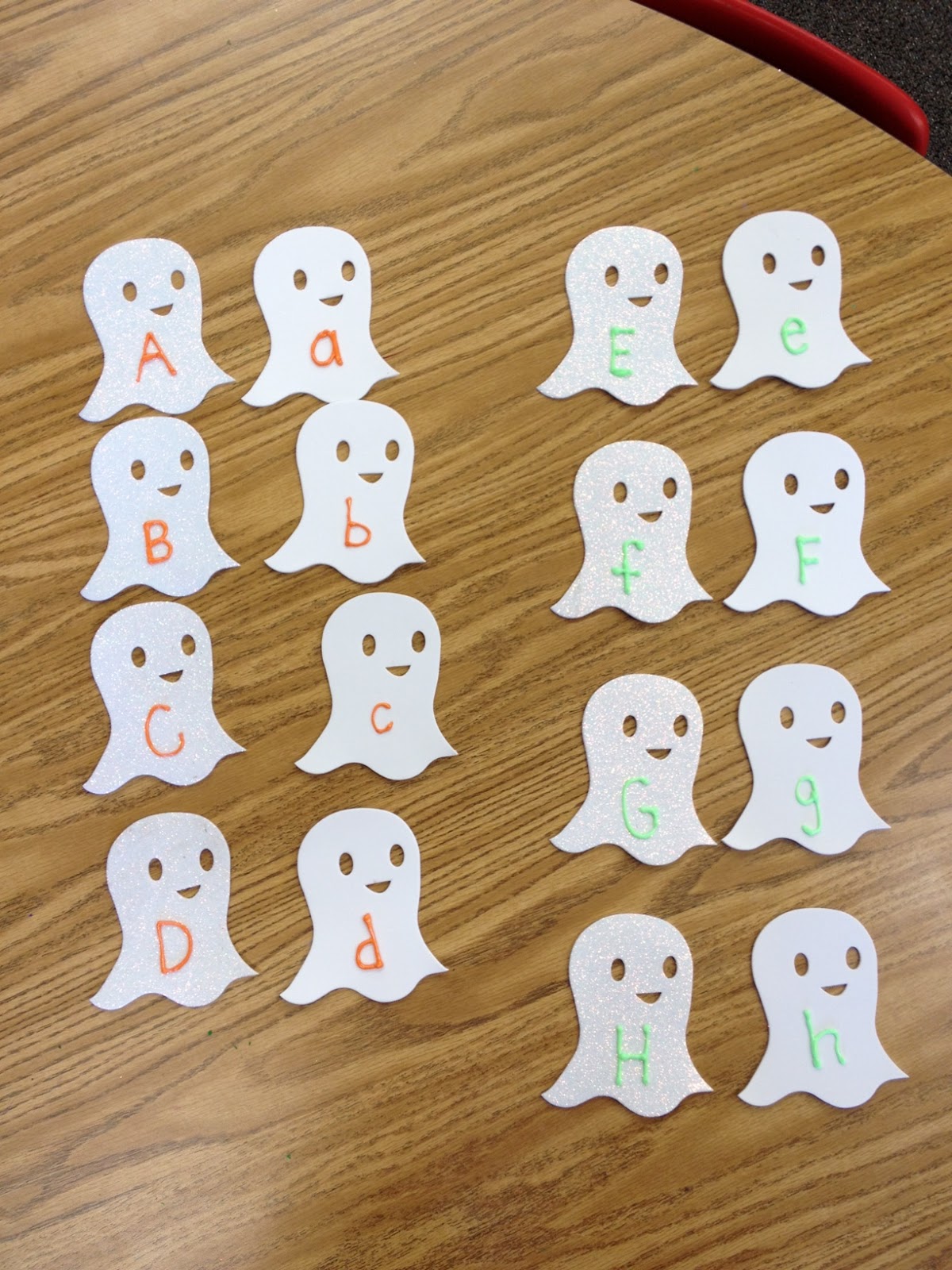 Letter Order With Foam Ghosts! - Apples & ABC's