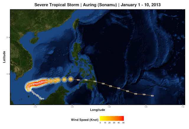 R: Mapping Typhoon Labuyo (Utor) Track