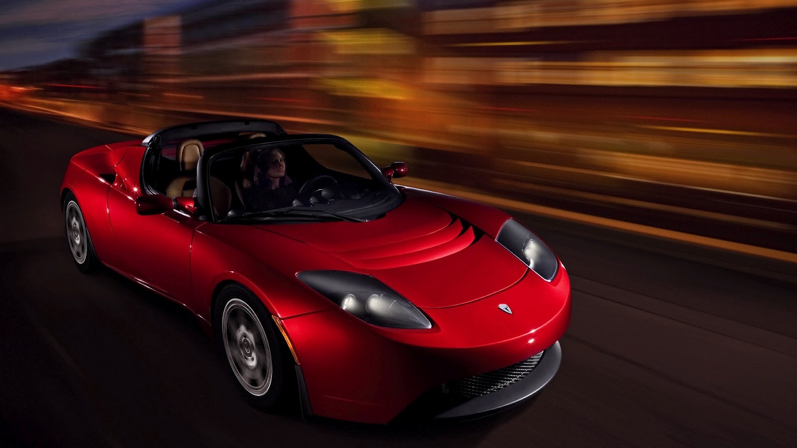 Red 2012 Tesla Roadster electric supercar wallpaper ~ The Wallpaper ...