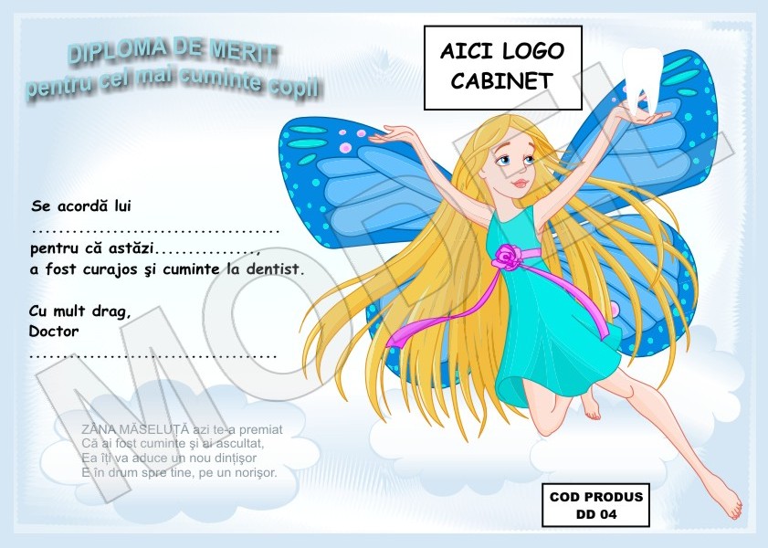 PLANSE DE COLORAT: DIPLOME PENTRU COPII CUMINTI - la dentist