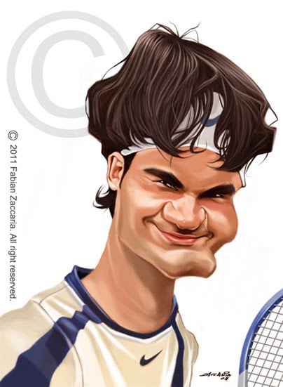 Caricaturas Fabian Zaccaria: Roger Federer