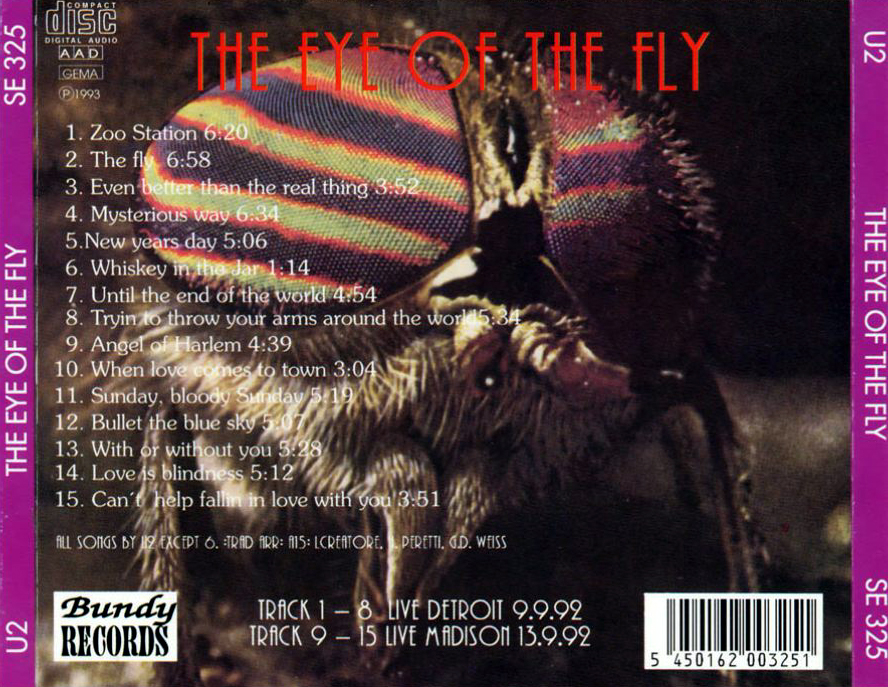 U2 Bootlegs & Rarities: U2 - 1992 - The Eye Of The Fly (Live)