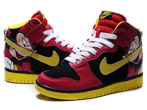 Mickey Nikes Dunks High For Women Disney Shoes | Rainbow nike shoes/Air ...
