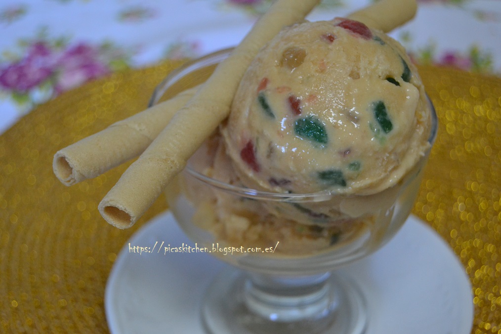 HELADO DE NEULAS Y FRUTA ESCARCHADA