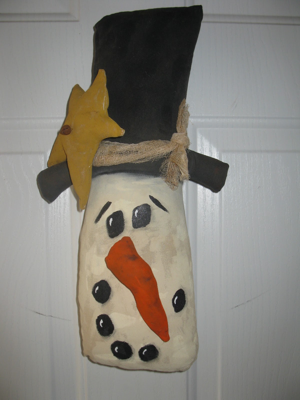 Shell's Vintage Charm: Large Primitive Snowman
