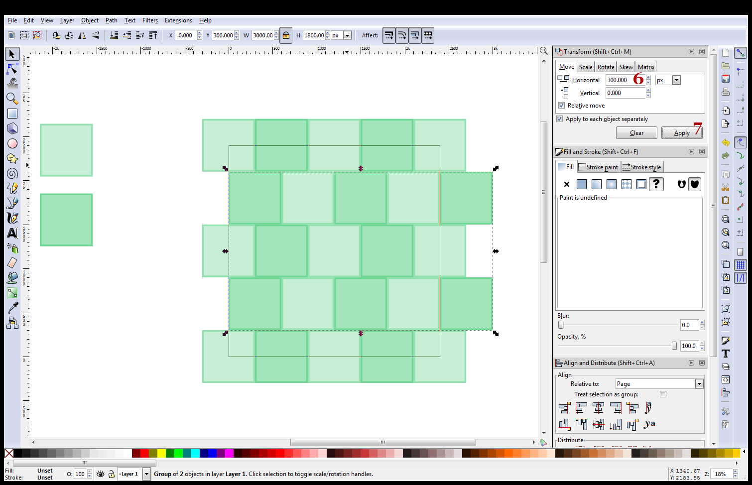 Clown Fish Cafe: How to Create Tiling Patterns in Inkscape – The Grid Methods