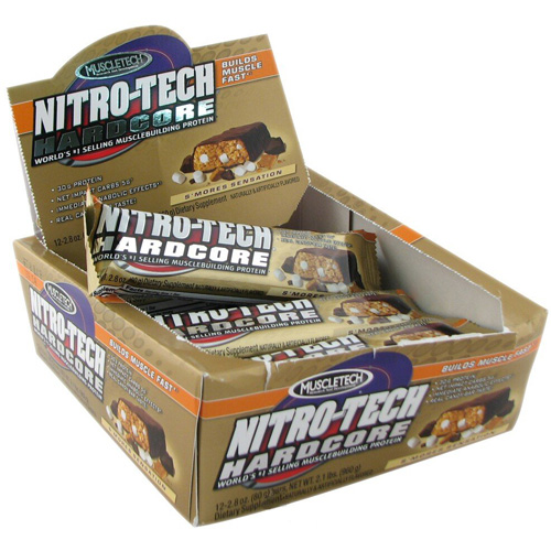 SUPLEMENTOS DEPORTIVOS: 12 BARRITAS NITROTECH HARDCORE BAR 80 GR