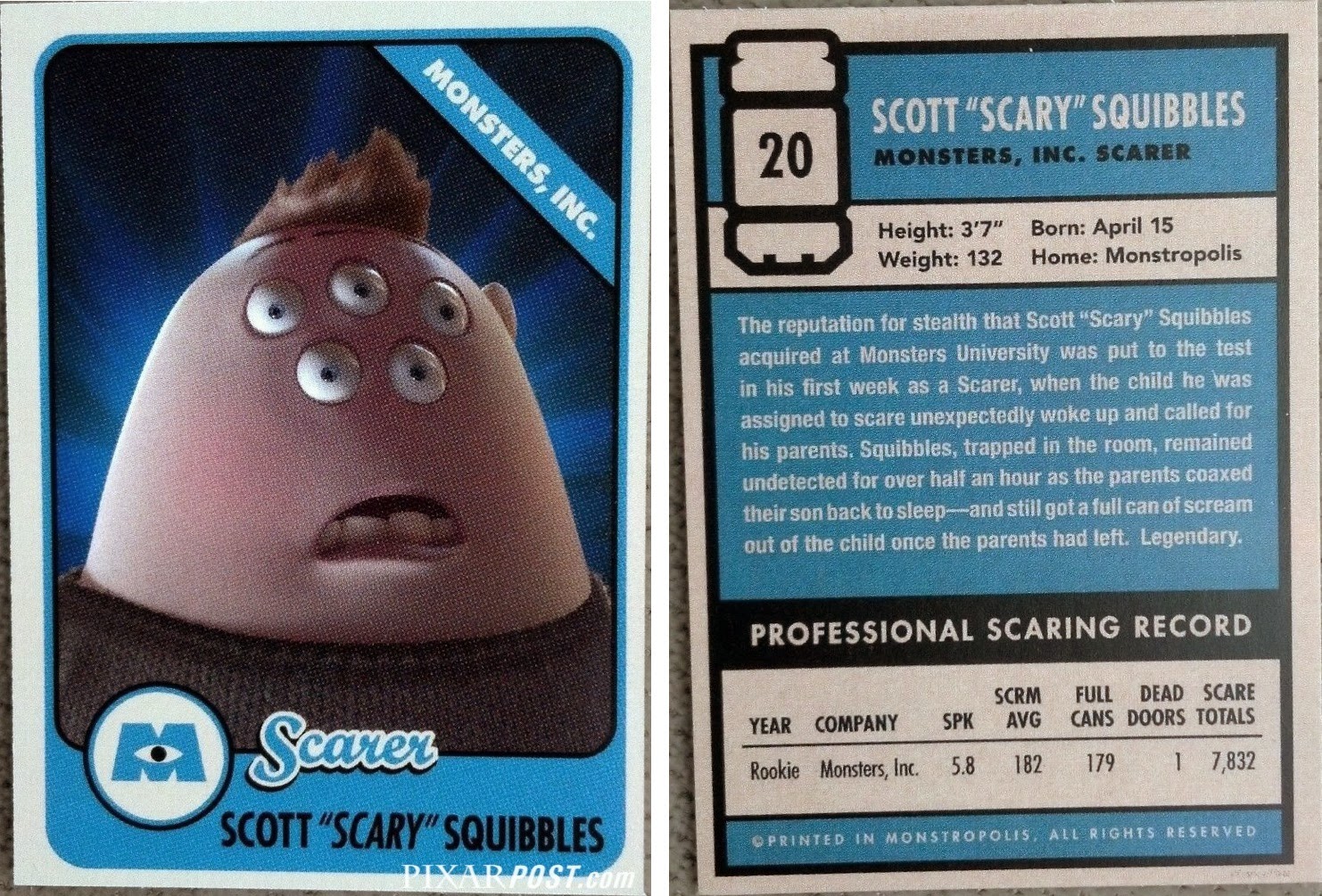 Monsters University Scare Cards - The Complete Guide | Pixar Post