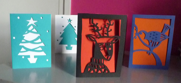 Claire Gallagher drawing: Paper-cut Christmas cards