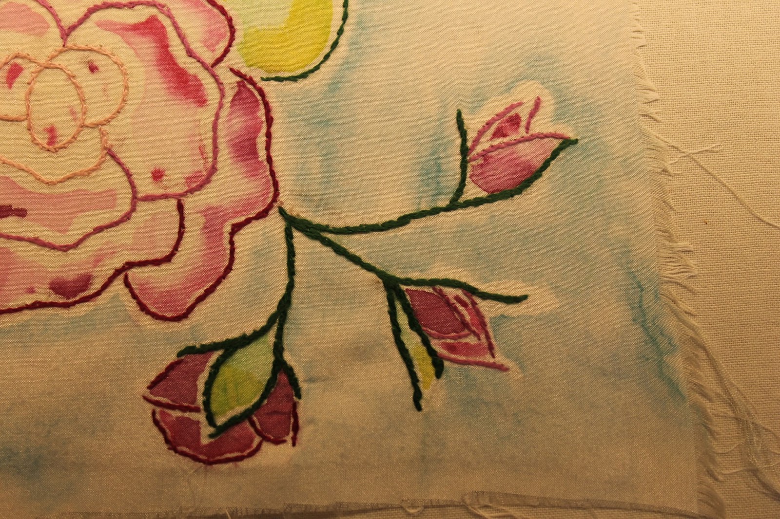 Pieces of A Quilter's Life: A silk painted rose