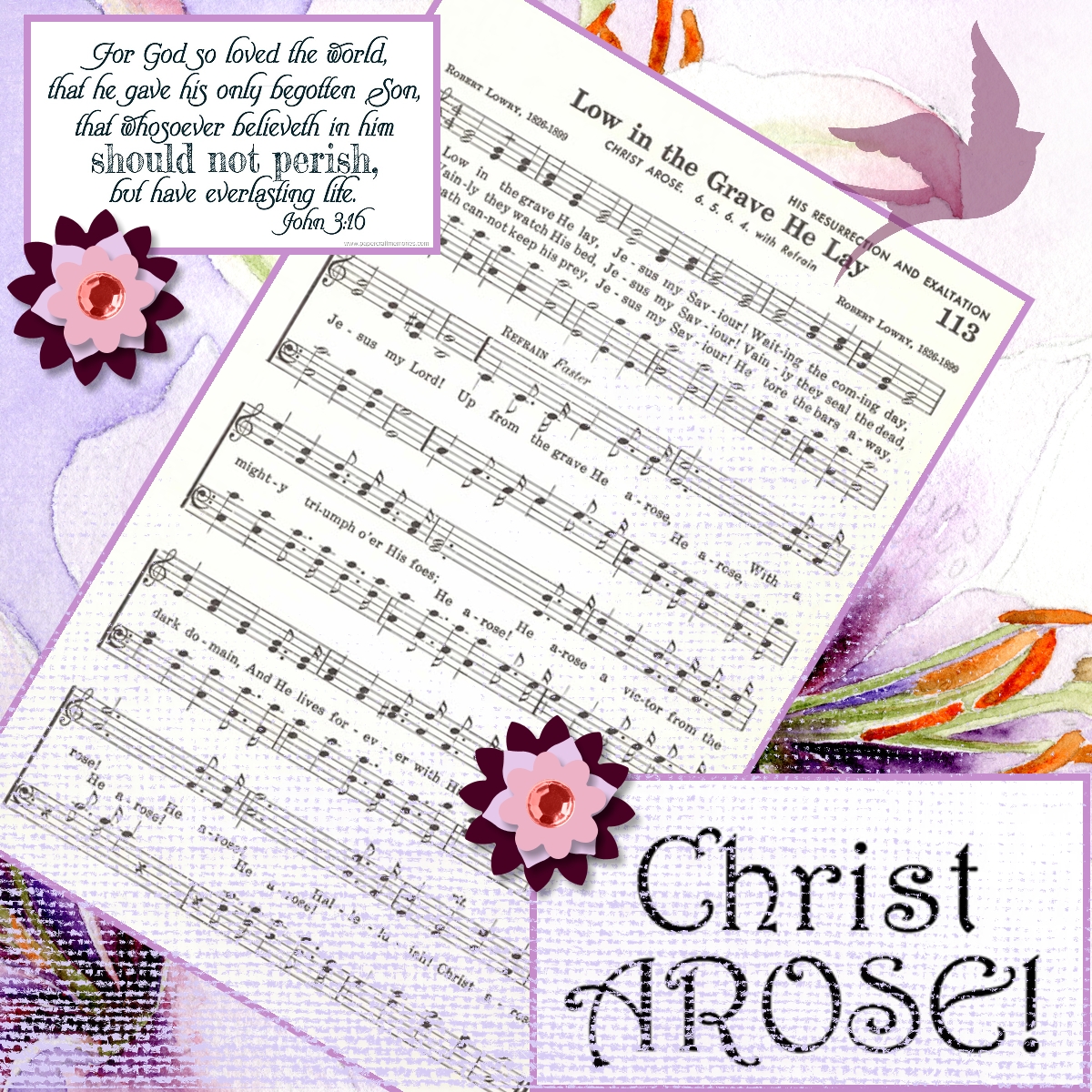 Stampin For Me: Hymn & Scripture Challenge # 8, Christ Arose