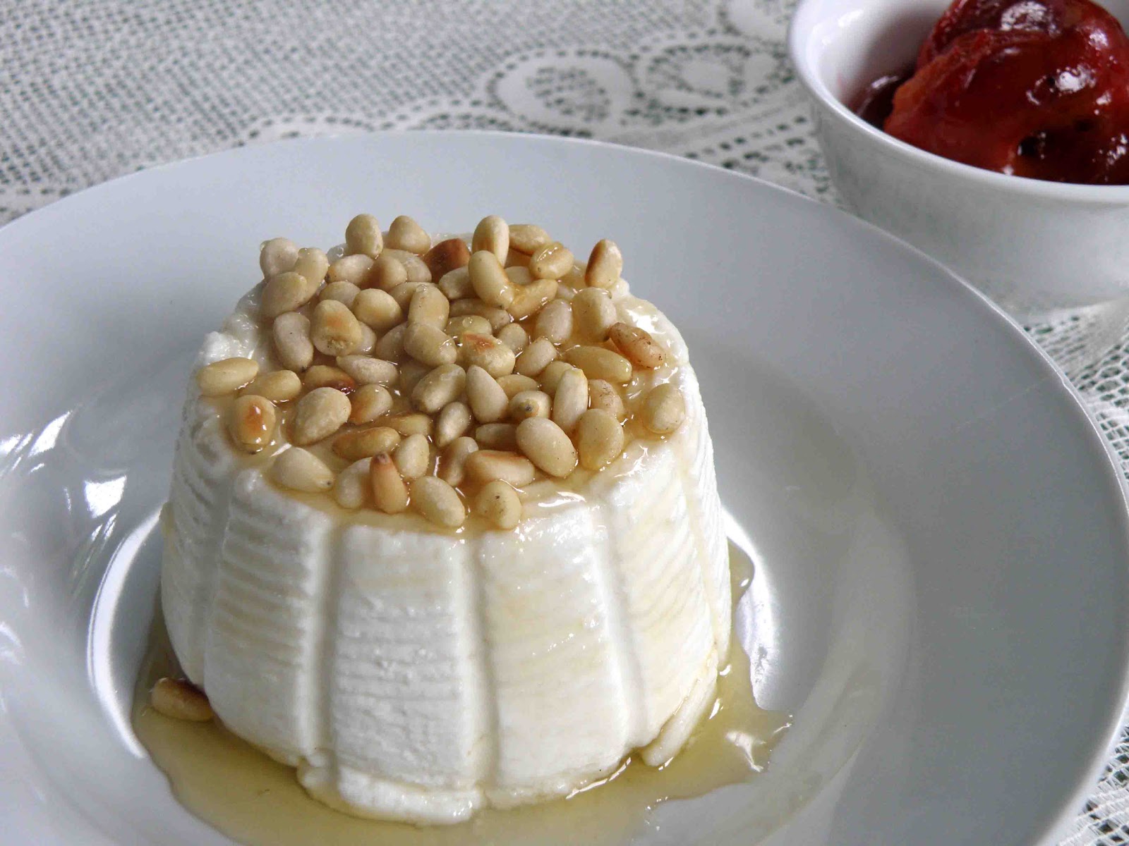 Shoot and Eat: Buffalo Ricotta with Honey and Toasted Pine Nuts.