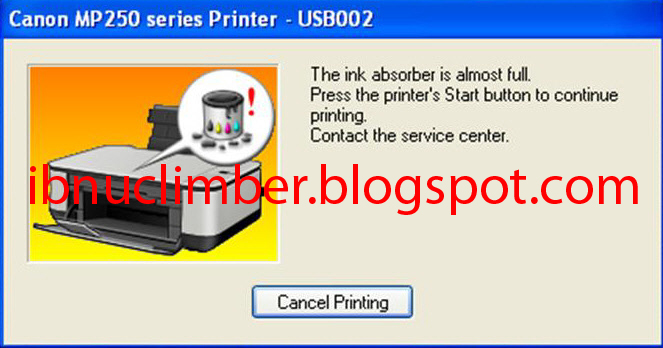 Reset Canon MP258 - The Ink Absorber is Full - Ibnu Climber