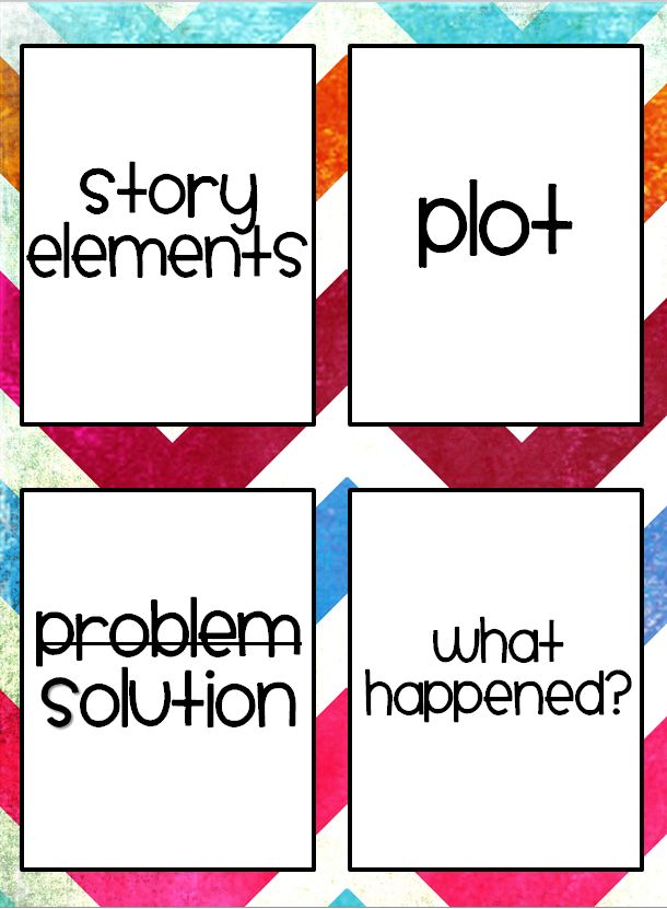 Story Elements Colorful Cards - Classroom Freebies