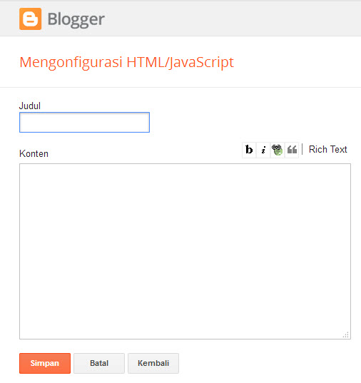 Cara mudah menambahkan gadget / widget pada blog : khusus pemula