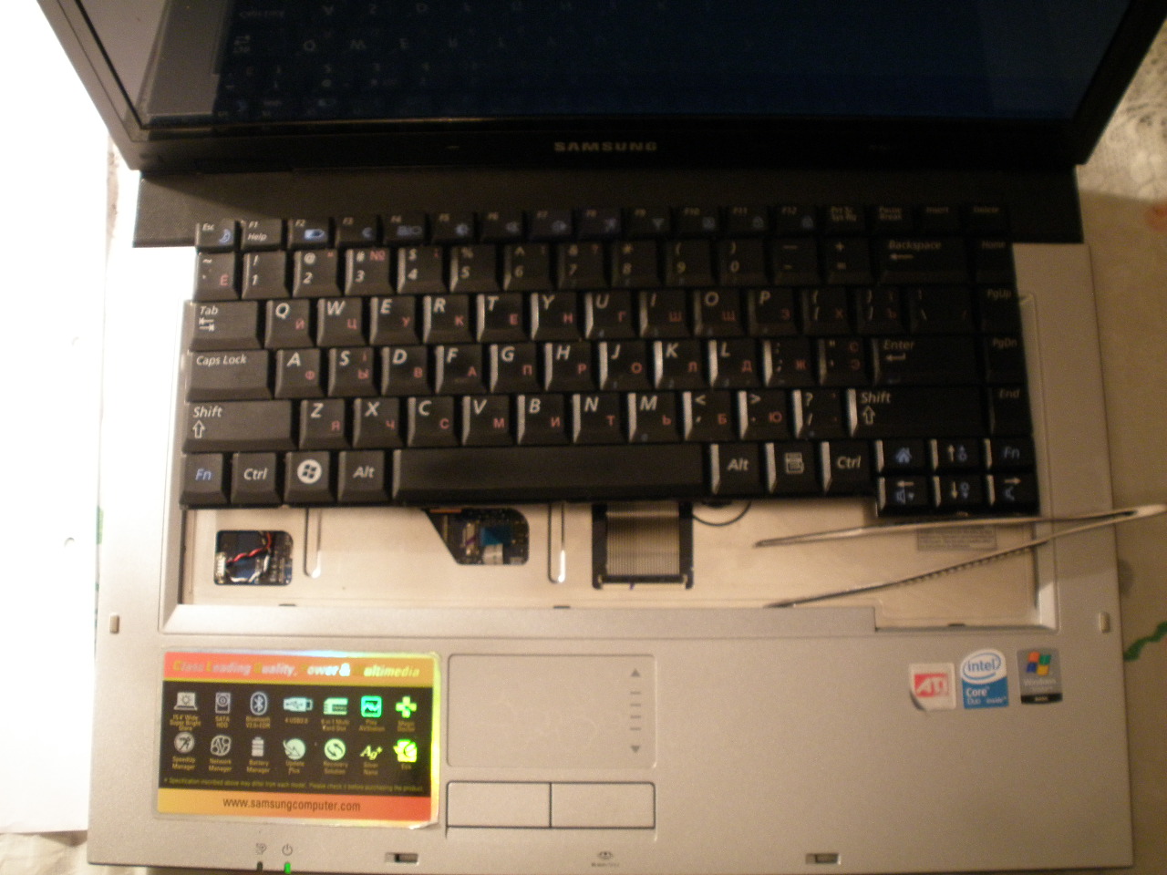Programmer's viewpoint: Разбираем ноутбук Samsung R40 Plus