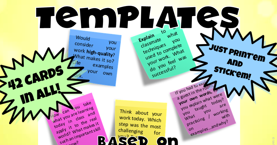 MrTechnology on TpT!: Higher Order Thinking Sticky Note Templates Based ...