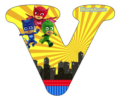 Alfabeto de PJ Masks en la Ciudad. - Oh my Alfabetos!