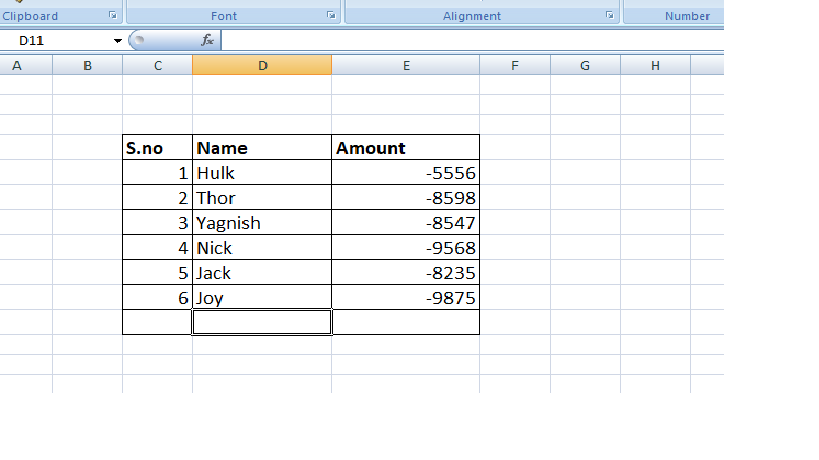E- Excel: Convert negative value in postive