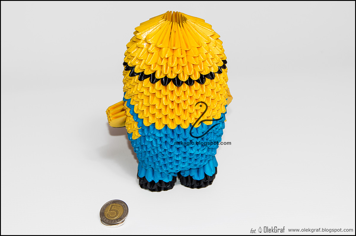 Origami 3d - mikaglo: 339. Minionek z origami / 3d origami Minion