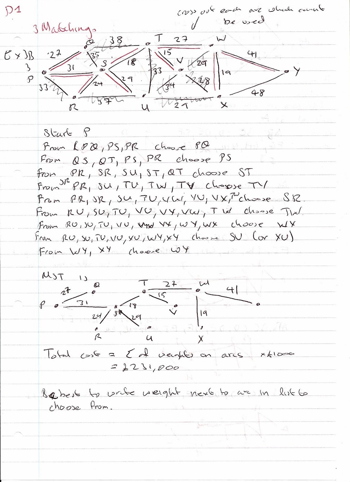 A Level Maths Notes: Decision - Graphs Algorithms Primm graph