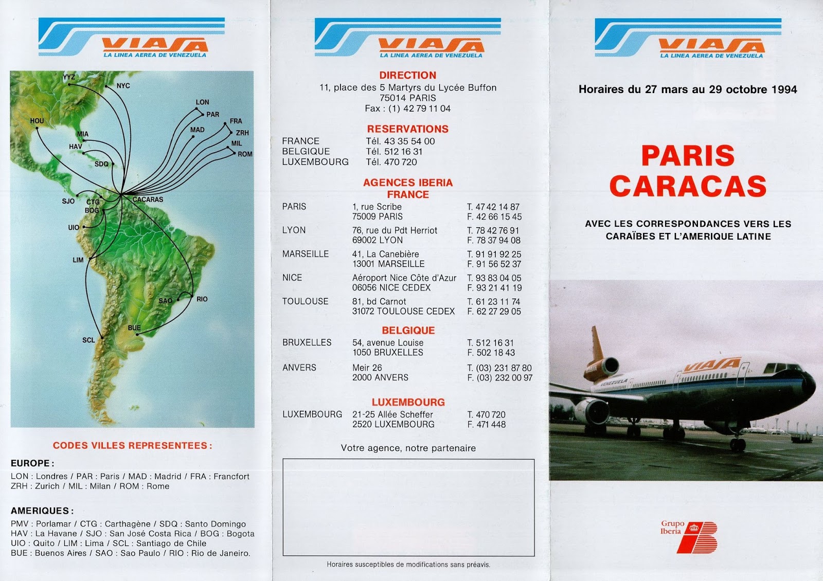 Airline memorabilia: Viasa (1994), París