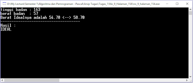 Algoritma Menentukan Rentang Berat Badan Ideal - Tugas Soal No.9 ...