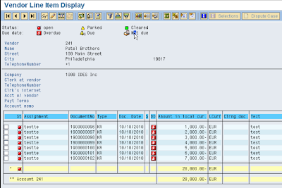 Vendor line items display FBL1n