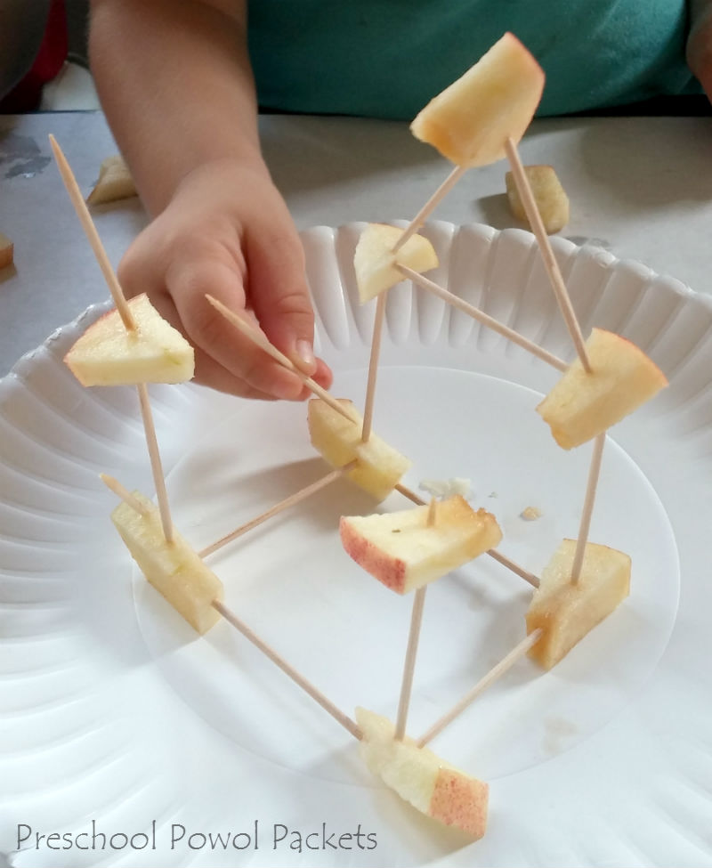 Apple Toothpick Tower Challenge! | Preschool Powol Packets