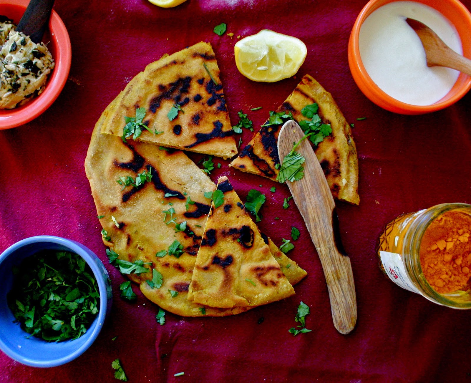 life. homemade.: 100% whole wheat curried flatbread. homemade bread.