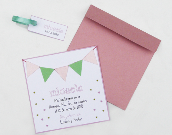 Tinta Azul: Invitaciones con banderines!!