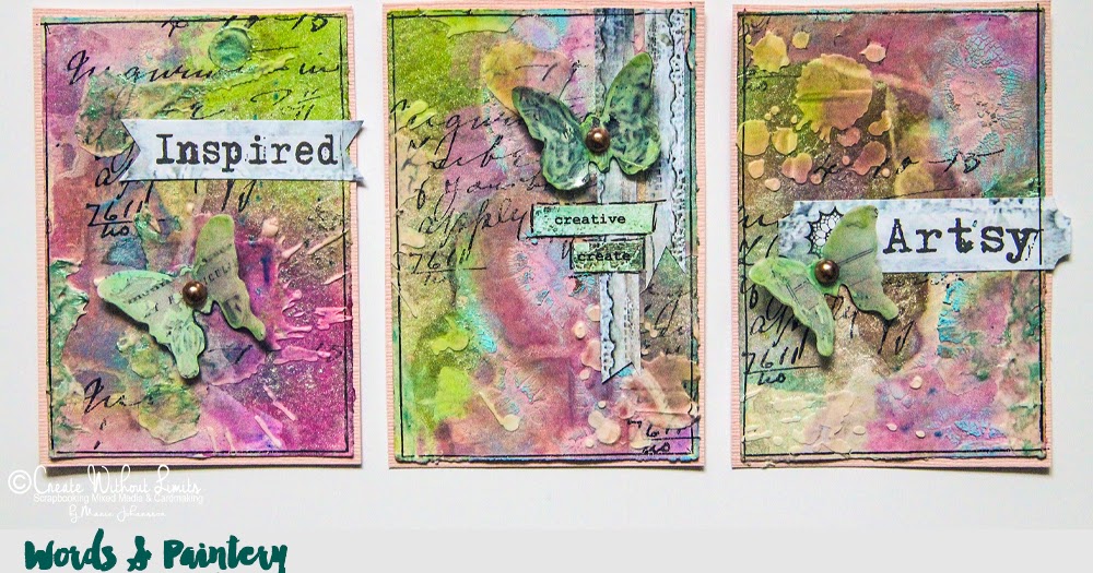 Create without limits: Summer light ATC´s - Words & Paintery Creative Team.