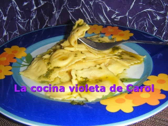 La Cocina Violeta de Carol: Ravioli de pera y queso Rana con aceite de ...