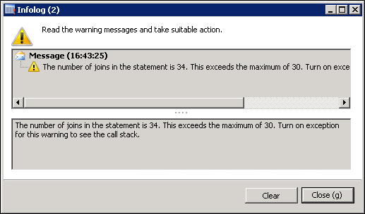 bits here and there ...: Error - The number of joins in the statement ...