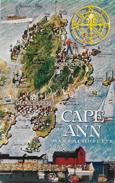 *Postcard Gems: Map: Cape Ann, Massachusetts