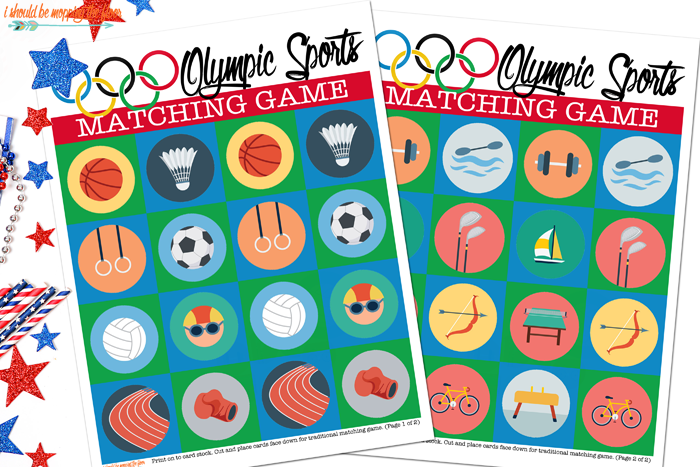 Free Printable Olympic Games Matching Activity | i should be mopping ...