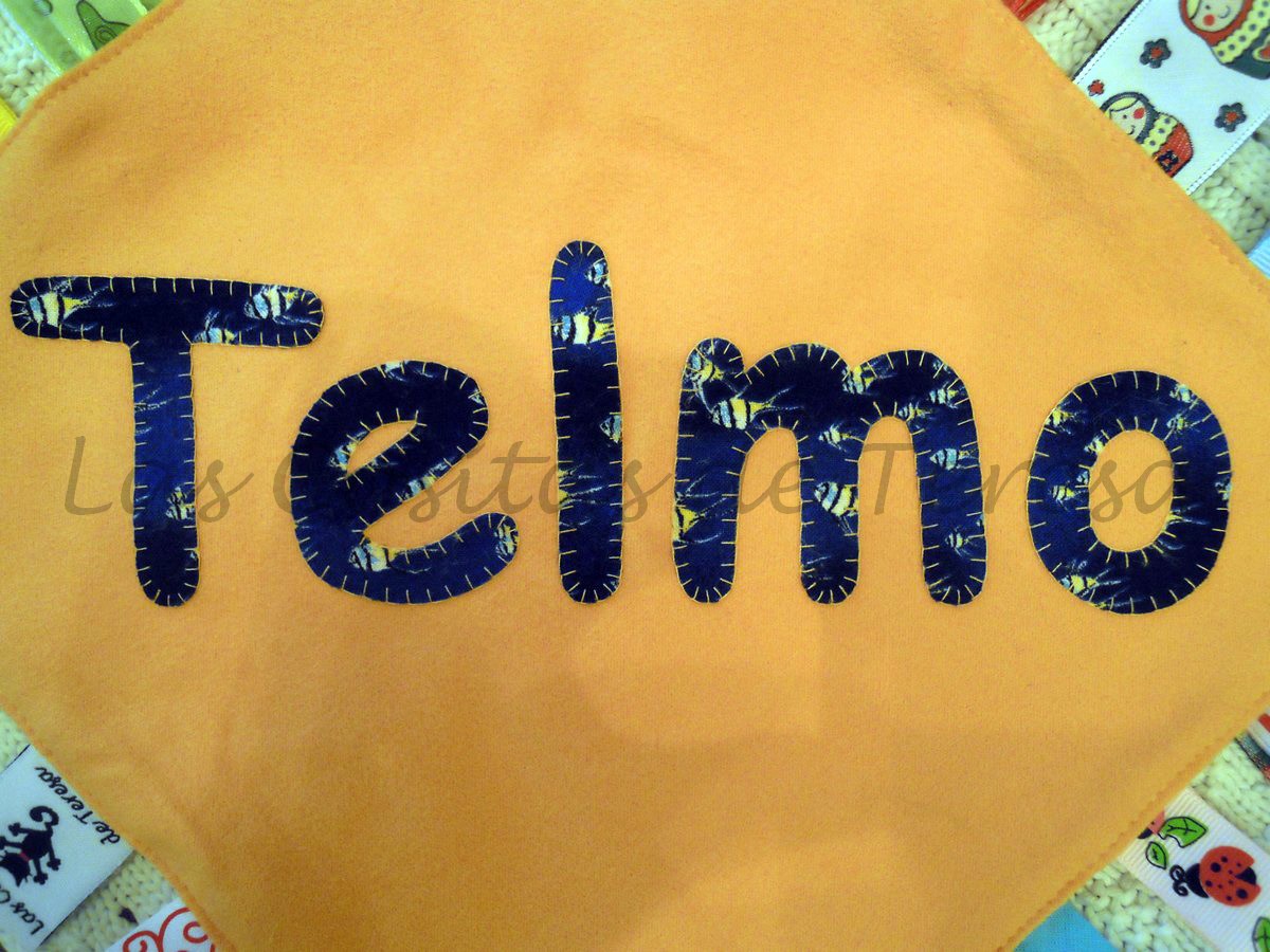 Las Cositas de Teresa: Trapo de etiquetas para Telmo