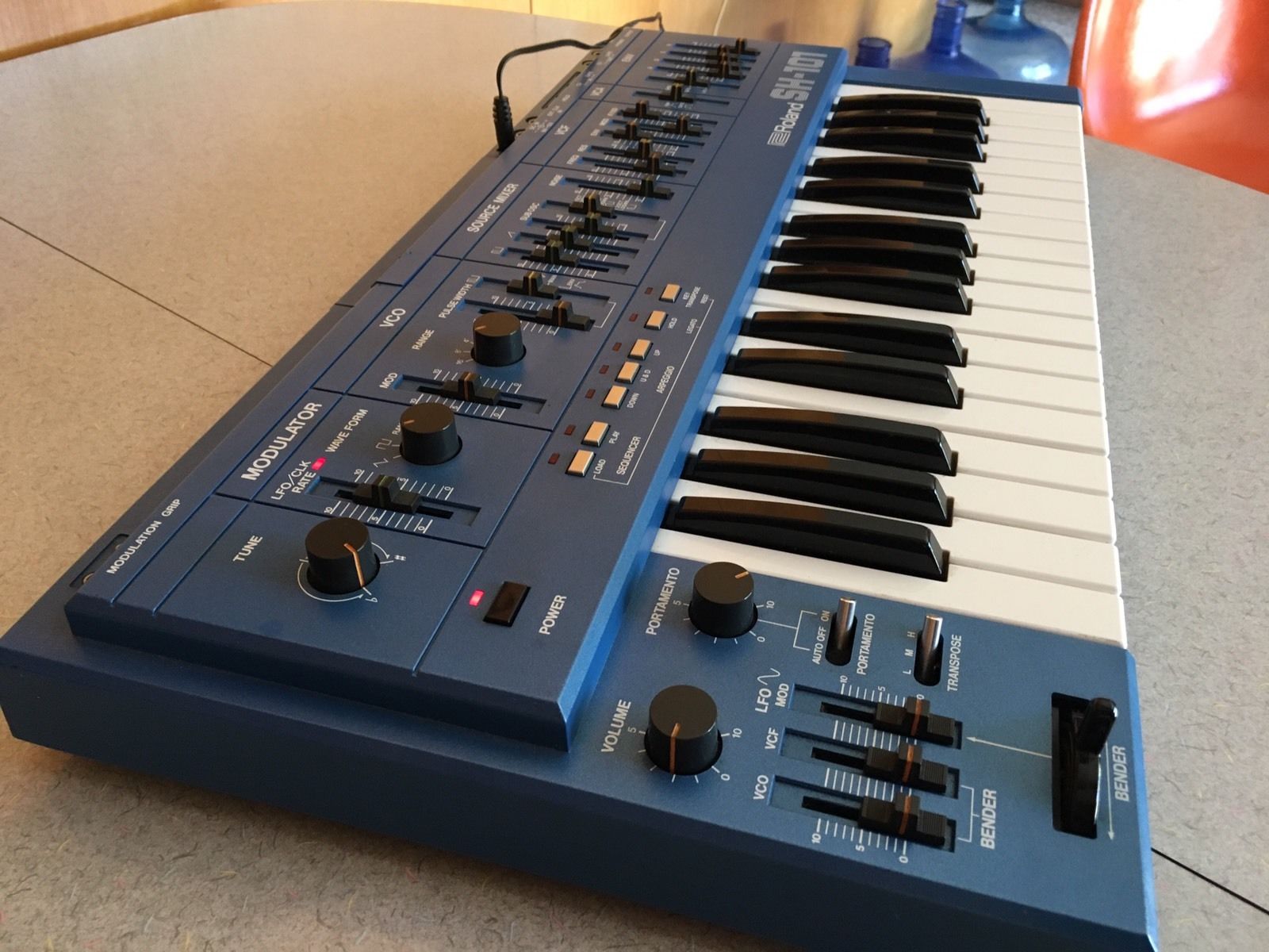 MATRIXSYNTH: Blue Roland SH-101 Keyboard Synthesizer w/ Mod Grip