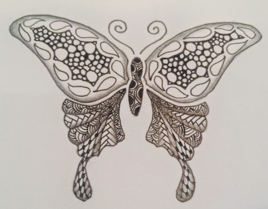 Crafting Passions: Zentangle Butterfly from Stencil