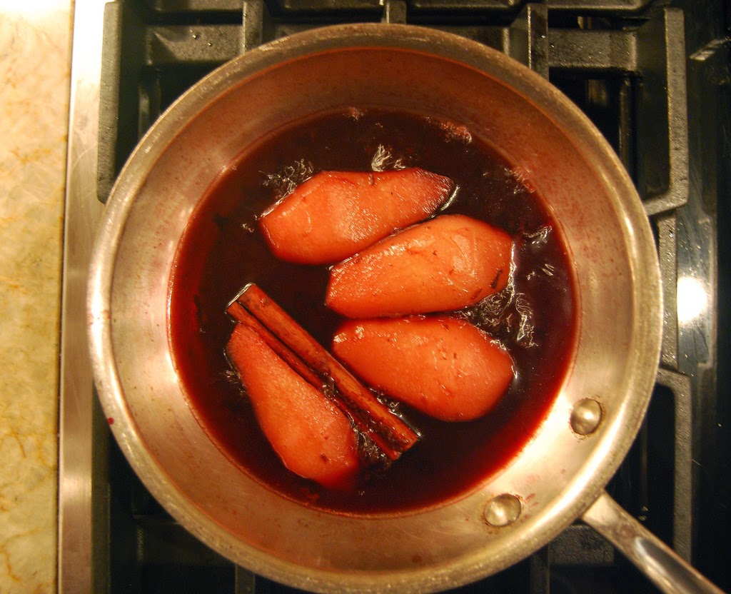 Rejiggered: Poached Pear Garnish