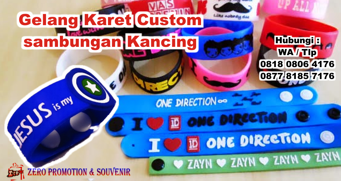Produksi Gelang Karet Custom dengan sambungan Kancing | zeropromosi ...