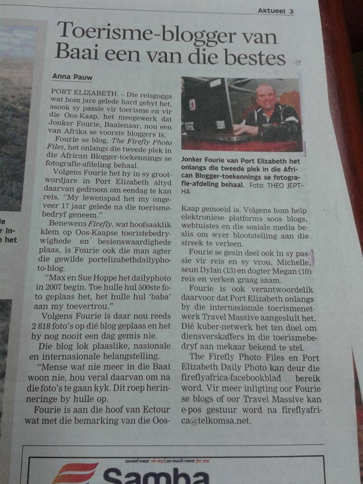 Port Elizabeth Daily Photo: I made the newspaper today