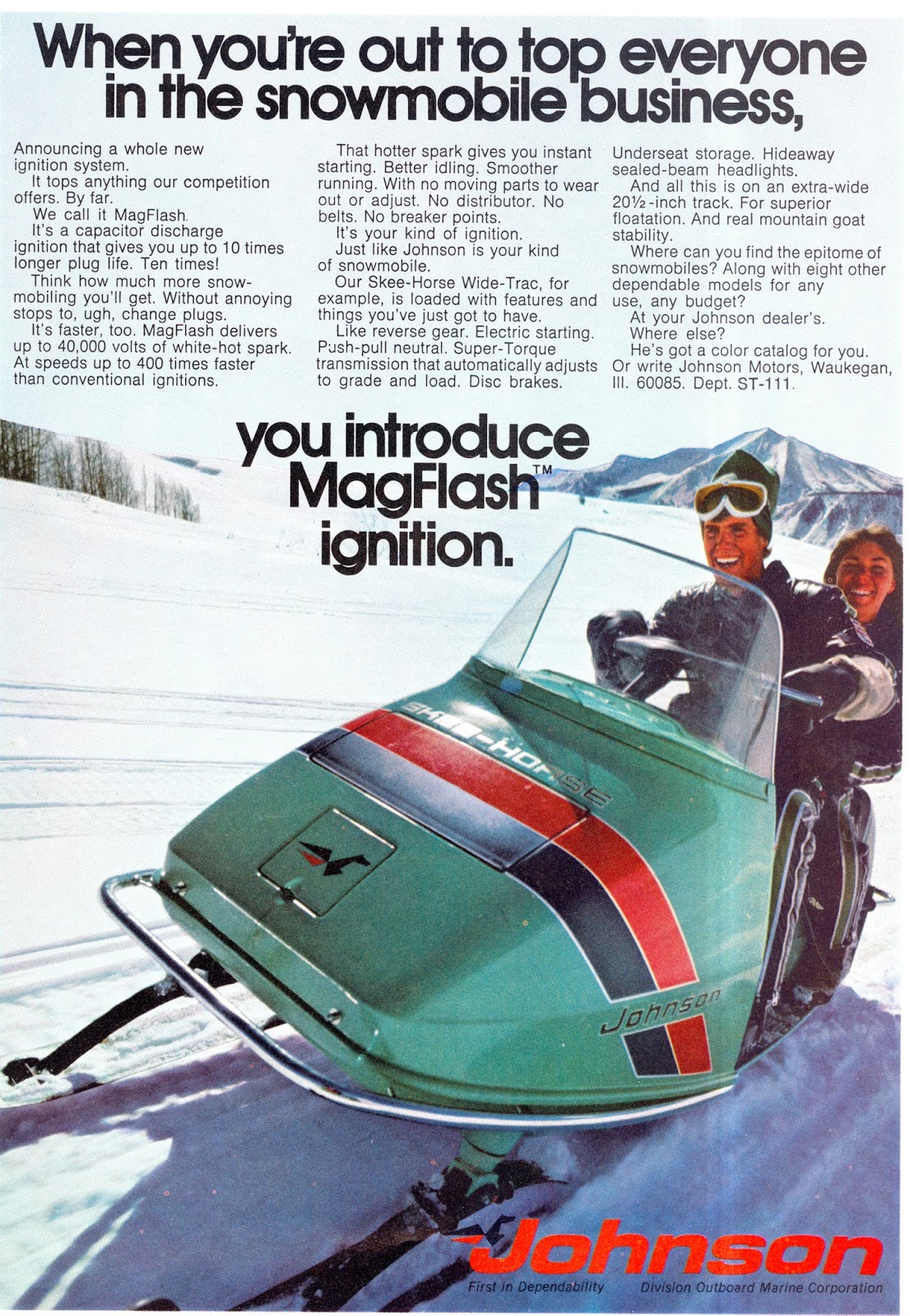 CLASSIC SNOWMOBILES OF THE PAST: 1972 JOHNSON SKEE-HORSE SNOWMOBILE ...