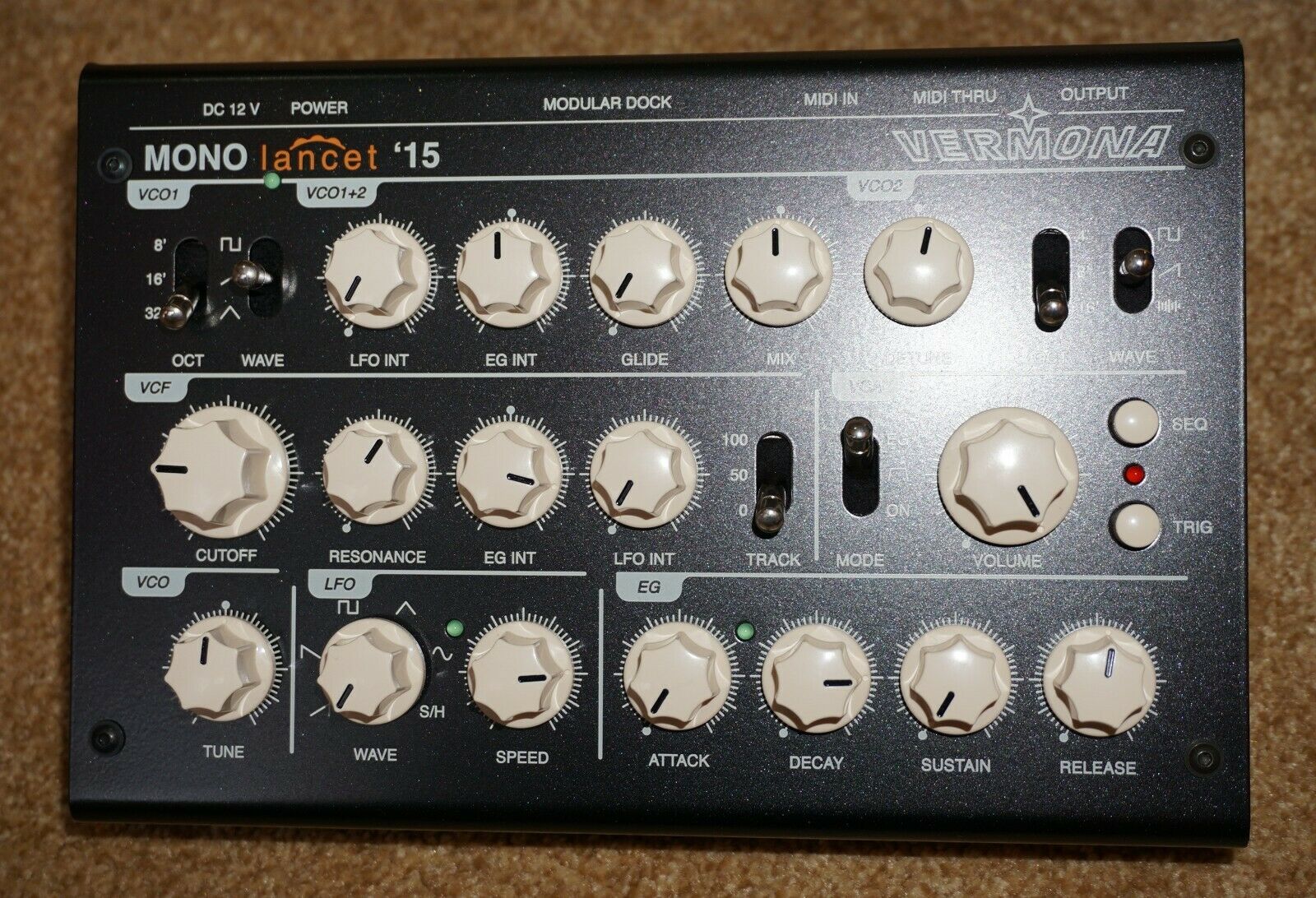 MATRIXSYNTH: Vermona Mono Lancet 15 Desktop Analogue Synth SN 18458