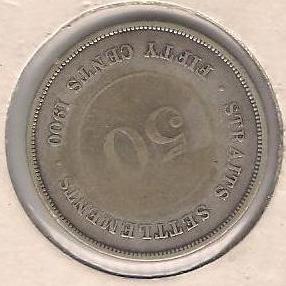 711CollectionStore: 50 cents Queen Victoria Straits Settlements Silver Coin 1900