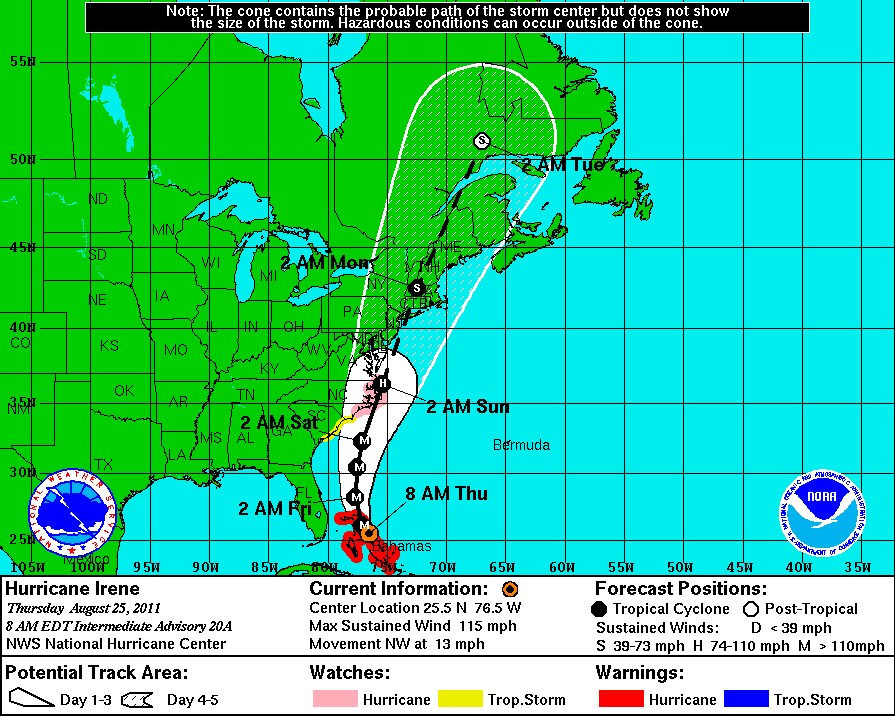 Hurricane Irene 2011 (and its birds): Day #2 Irene is in the Bahamas ...